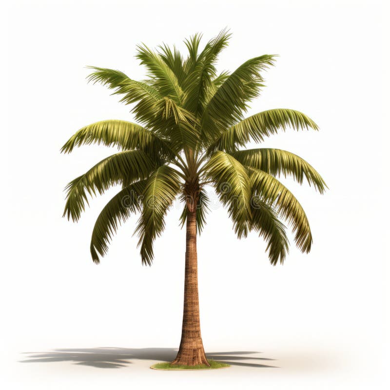 Realistic Palm Tree on White Background: Photo Editing Tutorial Stock ...