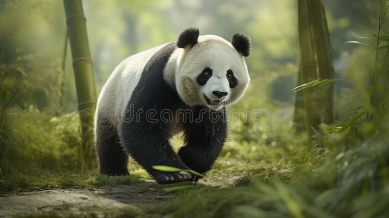 Realistic Panda Bear Walking through Forest - Unreal Engine 5 Stock ...