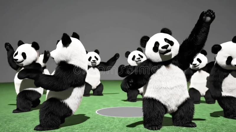 Realistic Panda Zoo CGI VFX Animation Loop Featuring 3D Fur and Cartoon ...