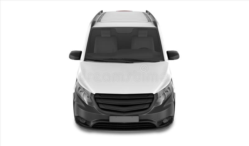 Realistic Panel Van Mockup Front View Stock Illustration - Illustration ...