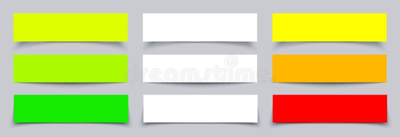 Realistic Paper Banners with Shadow Effect. Colorful Paper Headers ...