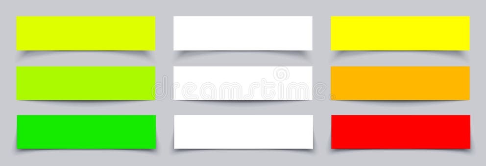 Realistic Paper Banners with Shadow Effect. Colorful Paper Headers ...