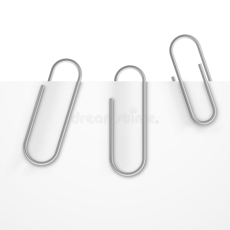 Realistic Paper Clips Vector Set Stock Vector - Illustration of graphic ...