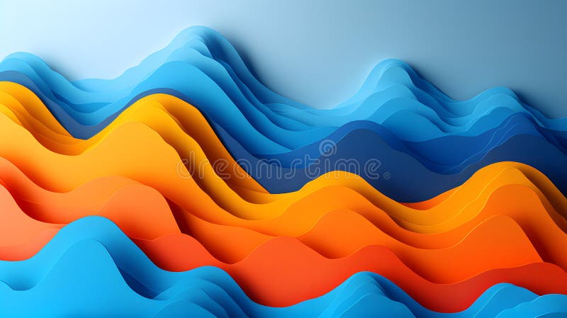 Realistic Paper Cut Decoration with Wavy Layers of Cardboard Stock ...