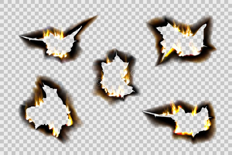 Paper Burn Hole. Flame Edge Effect Burnt Effect Torn Explode Border ...