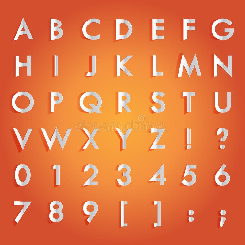 Realistic paper font stock vector. Illustration of type - 72629509