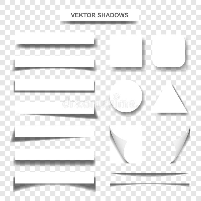 Realistic Paper Shadow Effects. Web Banners Shadows with Corners Stock ...
