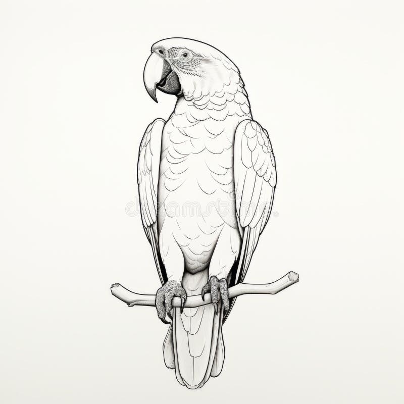 Realistic Parrot Coloring Page: Stunning Mountaintop Scene Stock ...