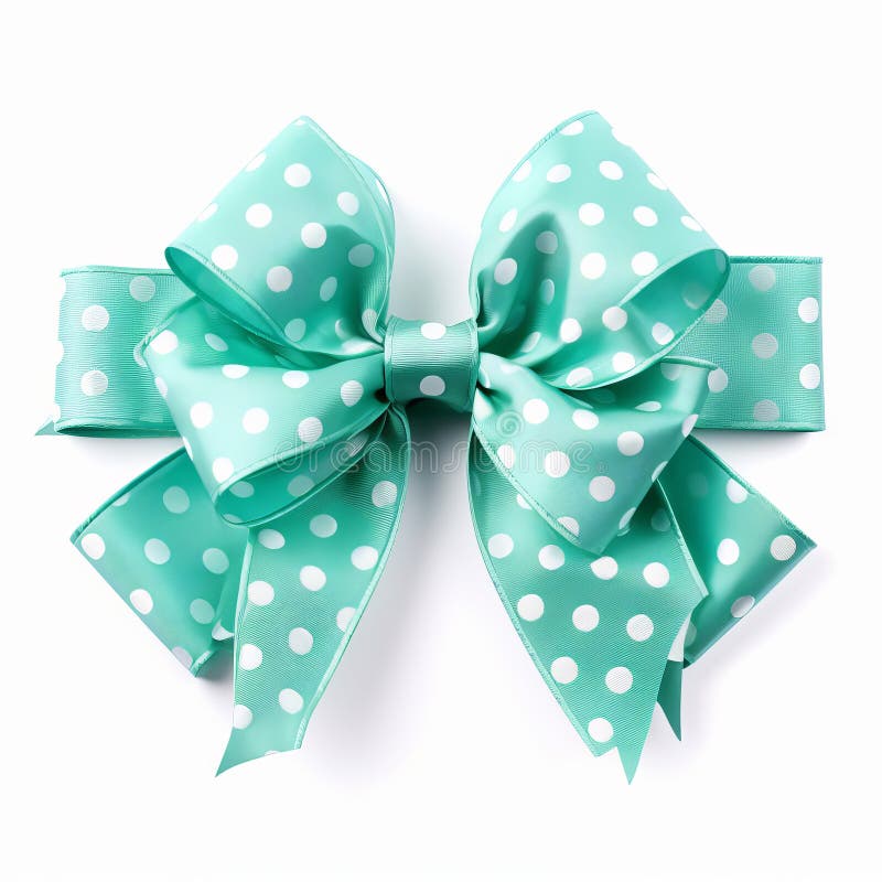 Realistic Party Gift Bow Decoration with Polka Dot Spots Pattern Stock ...