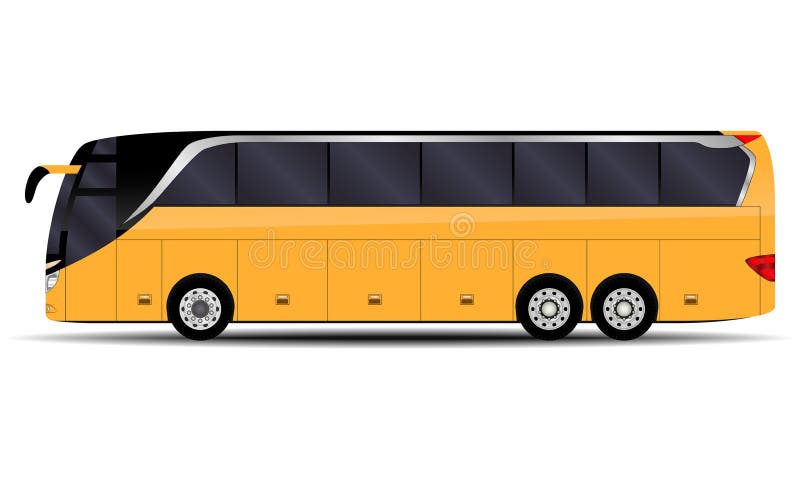 Realistic passengers bus. stock vector. Illustration of door - 111869114