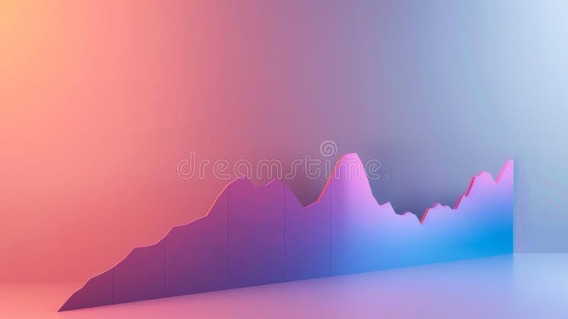 Realistic Pastel Gradient Graph Depicting Upward Trend in a Visually ...