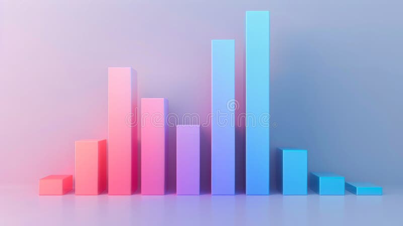 Realistic Pastel Gradient Graph Illustrating Continuous Upward Trend in ...
