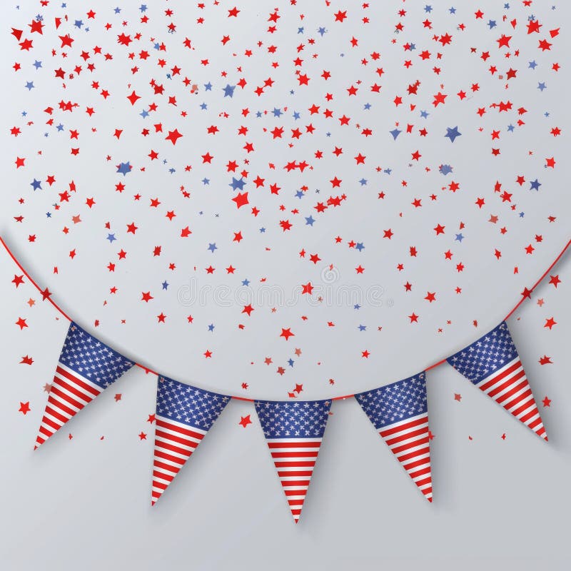 Realistic Patriot Day Decorations with Flag-themed Elements. Stock ...