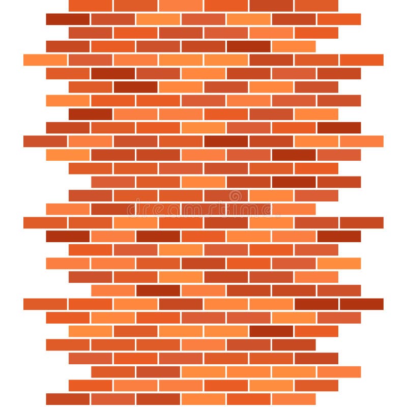 Realistic Pattern. Seamless Vertical Pattern, Red Brick Wall on White ...