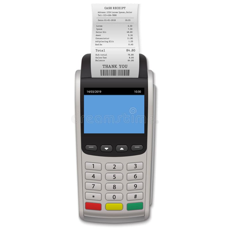 Realistic Payment Terminal stock illustration. Illustration of isolated ...