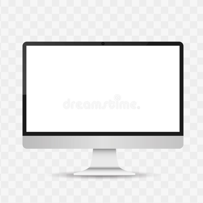 Realistic PC Monitor Mockup Stock Illustration - Illustration of ...