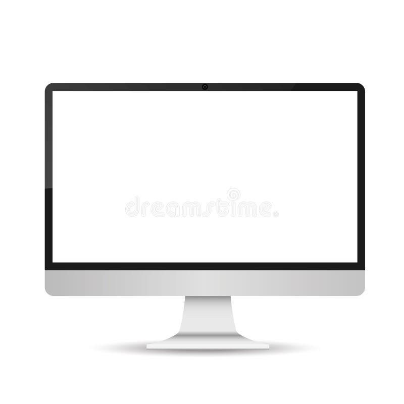 Realistic PC Monitor Mockup Stock Vector - Illustration of placeholder ...