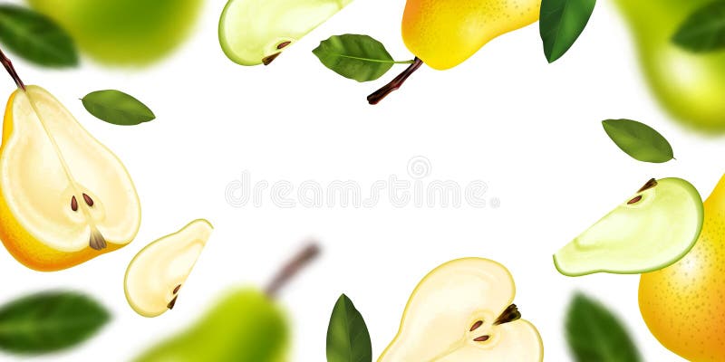 Realistic Pear Frame stock vector. Illustration of healthy - 254293470