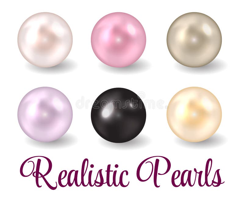 Realistic Pearl Set Vector Illustration Stock Vector - Illustration of ...