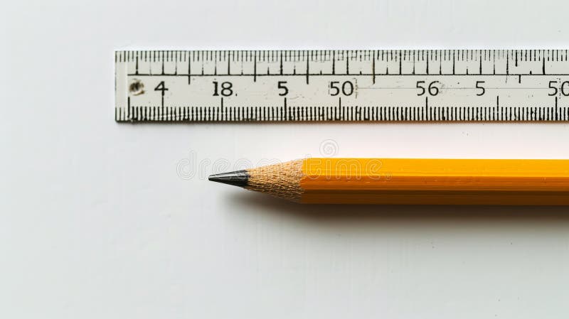 A Realistic of a Pencil and Ruler Aligned Horizontally, Making an ...