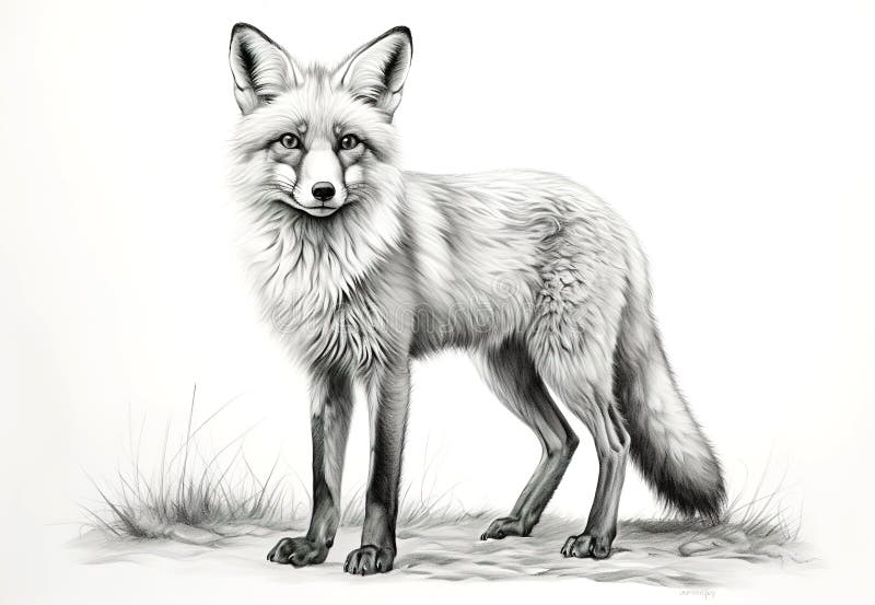Realistic Fox Drawing Stock Illustrations – 1,966 Realistic Fox Drawing ...