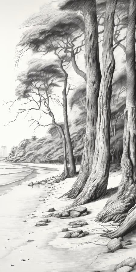 Pencil Drawing Beach Scene Stock Illustrations – 286 Pencil Drawing ...