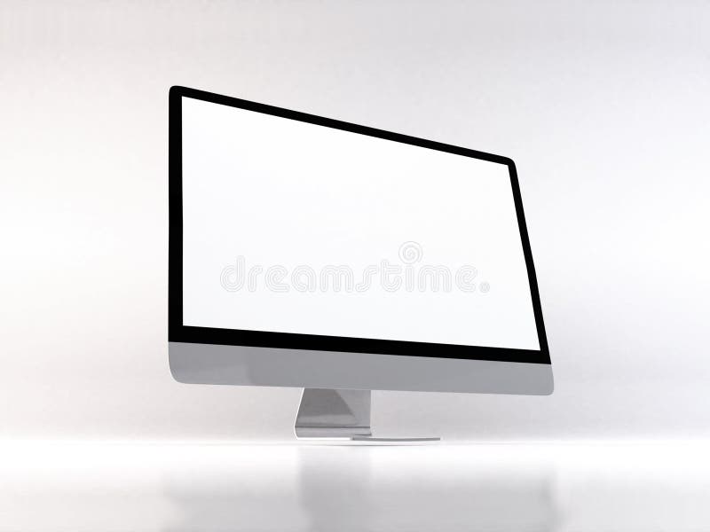 Realistic Personal Computer 3D Illustration Mockup Scene Stock ...