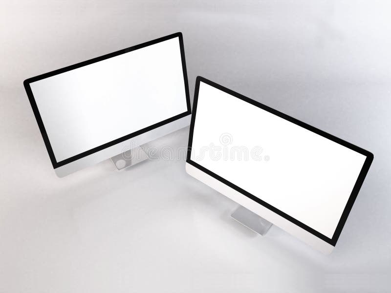 Realistic Personal Computer 3D Illustration Mockup Scene Stock ...