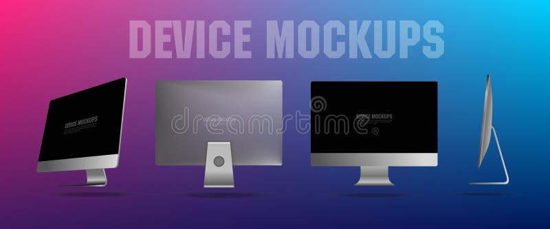 Realistic Personal Computer from Different Angles. 3D Projection PC ...