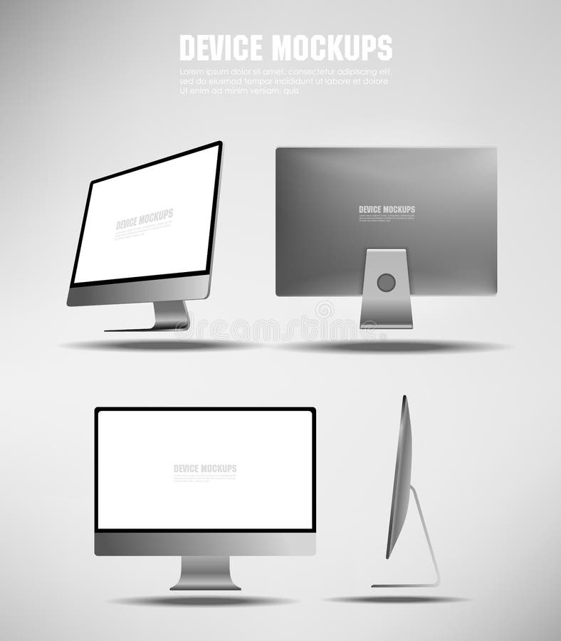 Realistic Personal Computer from Different Angles. 3D Projection PC ...