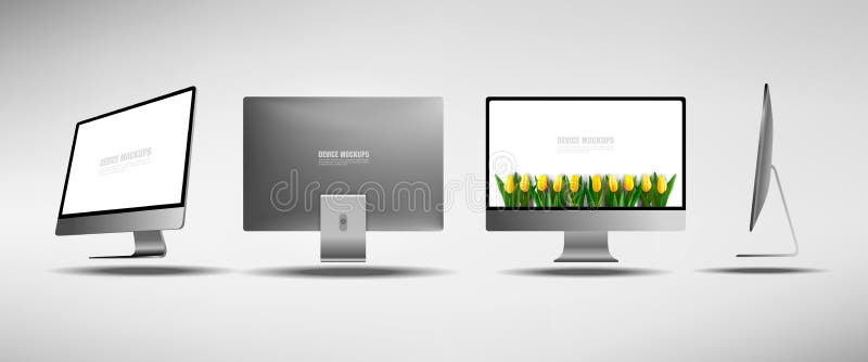 Realistic Personal Computer from Different Angles. 3D Projection PC ...