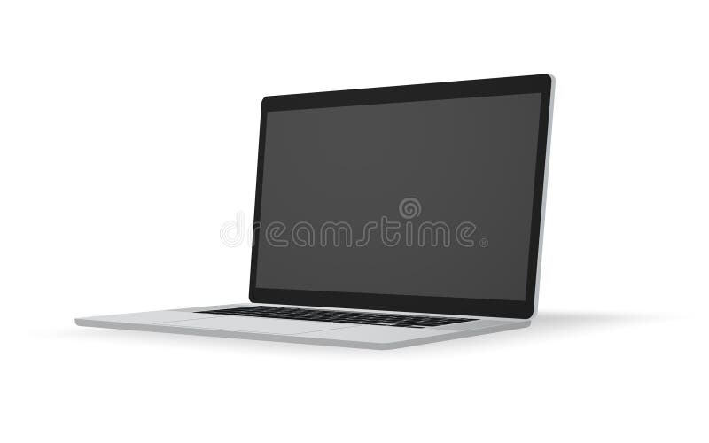 Realistic Perspective Front View Modern Pro Laptop Computer with ...
