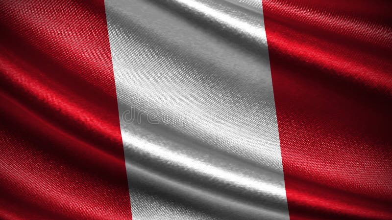 Peru Flag with Realistic Silky Wave Texture Stock Photo - Image of ...