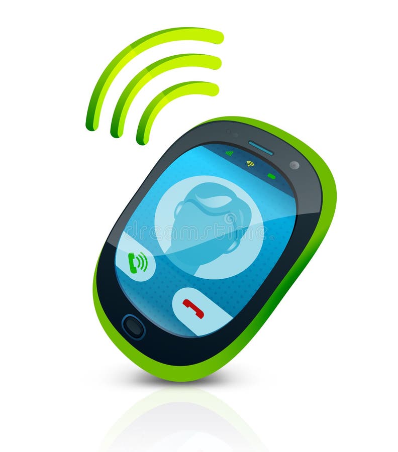 Calling in Realistic Style. Cell Phone Icon Vector. Social Media Icon ...