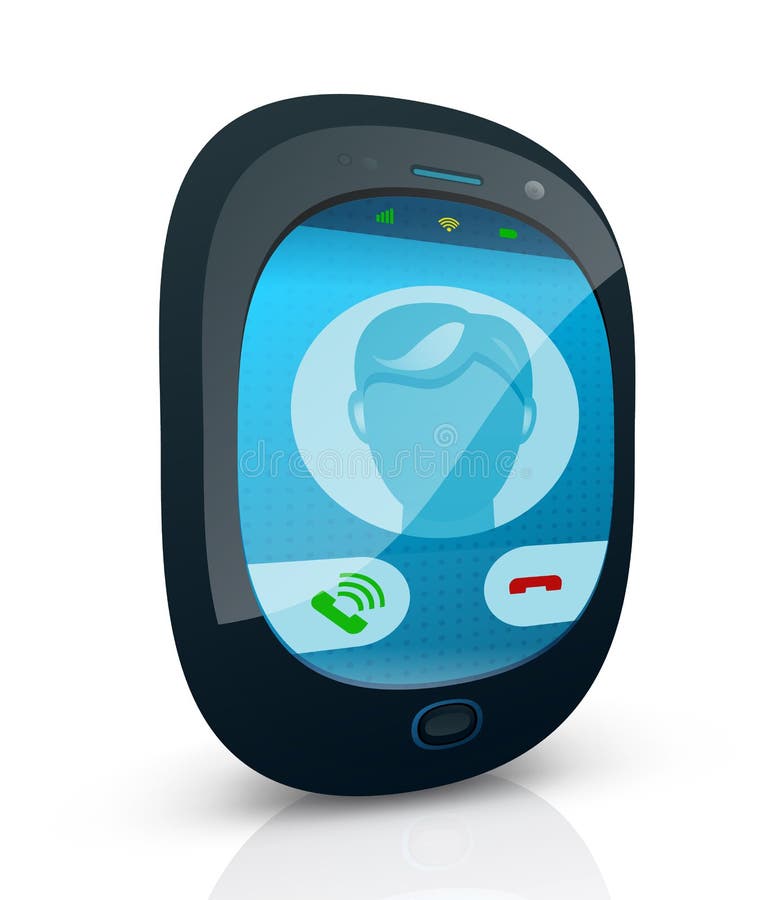 Calling in Realistic Style. Cell Phone Icon Vector. Social Media Icon ...