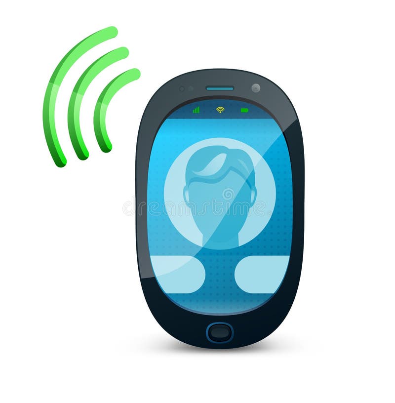 Calling in Realistic Style. Cell Phone Icon Vector. Social Media Icon ...