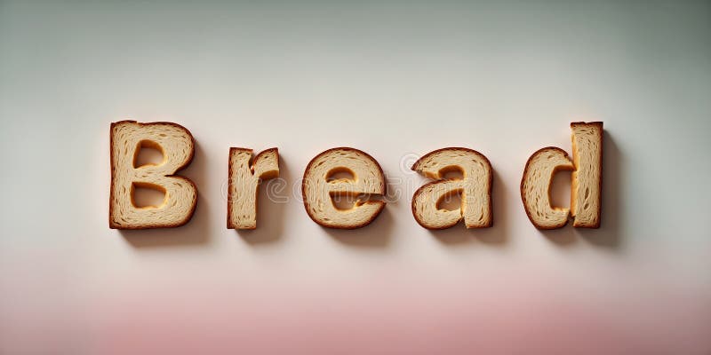 Realistic Photo of Bread Typography Text Alphabet Design Stock Image ...