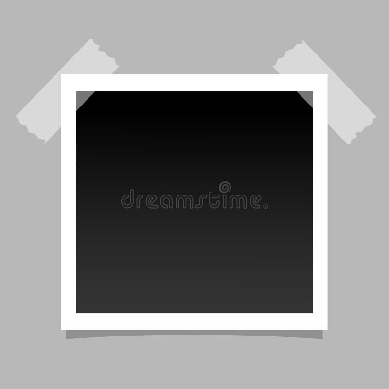 Realistic Photo Frame on Sticky Tape. Template Photo Design Stock ...