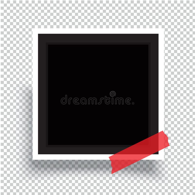 Realistic Photo Frame on Sticky Tape. Vector Template Photo Design ...