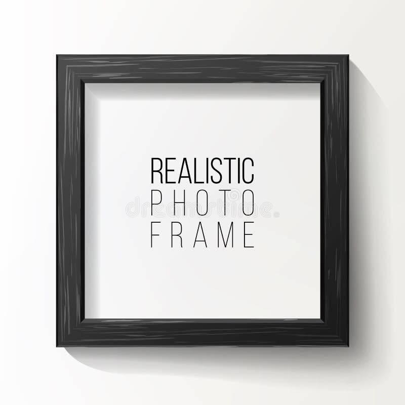 Realistic Photo Frame Vector. On White Wall From The Front With Soft ...