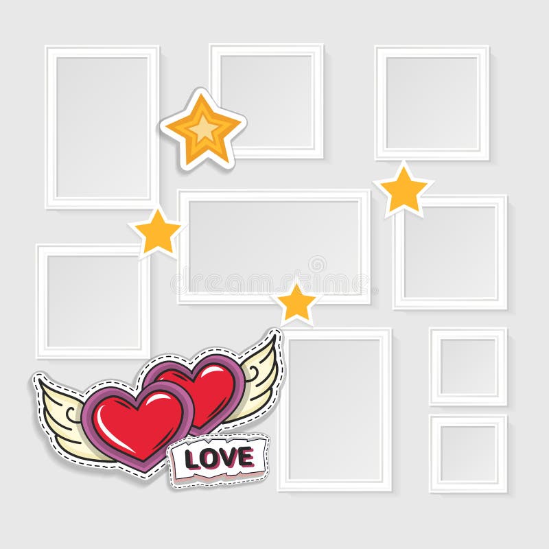 Realistic photo frames stock vector. Illustration of cartoon - 97967481