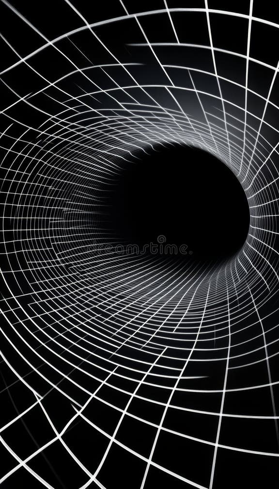 Realistic Photo of a Grid Tunnel Geometry Highlighting Depth and ...