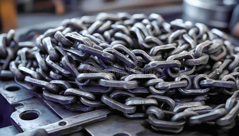 Realistic Photo of Heavy Chain Mechanism Stock Illustration ...