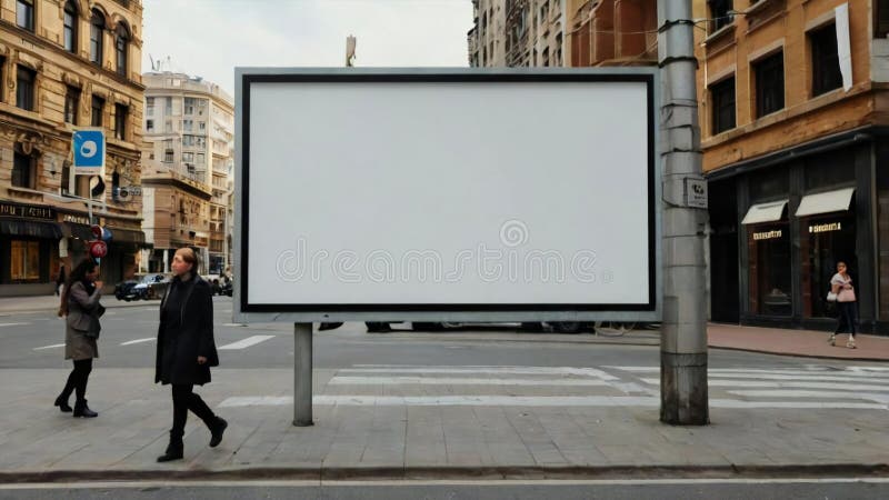 Mockup Billboard Advertisement on Busy Road Stock Illustration ...