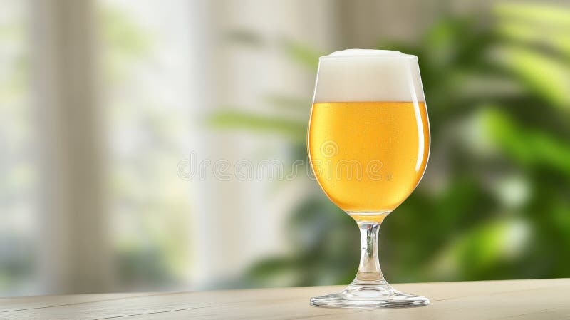 Realistic Photo of a Soft Focused Glass of Beer on Table Creating a ...