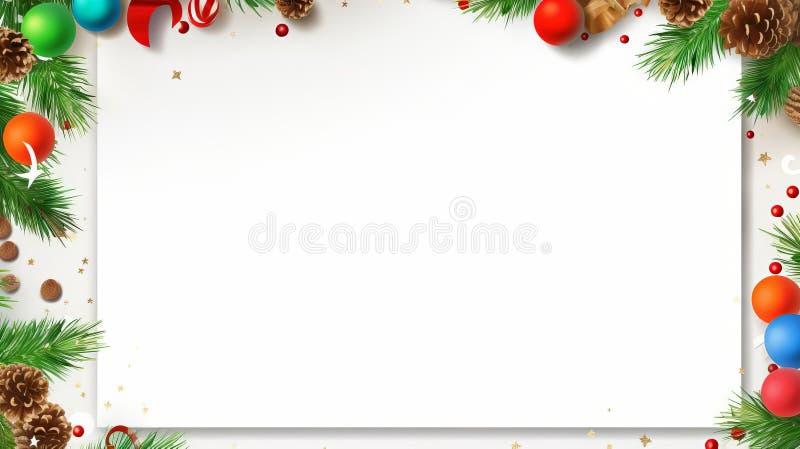Realistic Photo of Staples with A4 Page and Christmas Decorations Stock ...