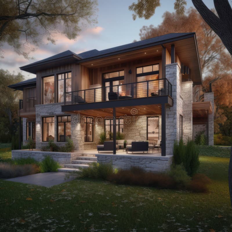 A Realistic Photograph of Beautiful Home Generative AI Stock ...