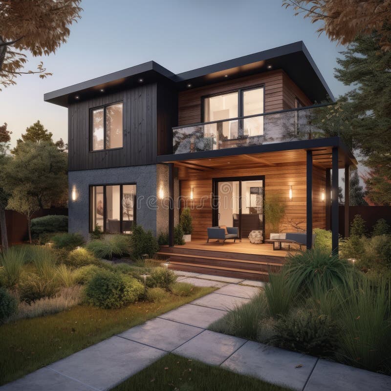 A Realistic Photograph of Beautiful Home Outside View Generative AI ...