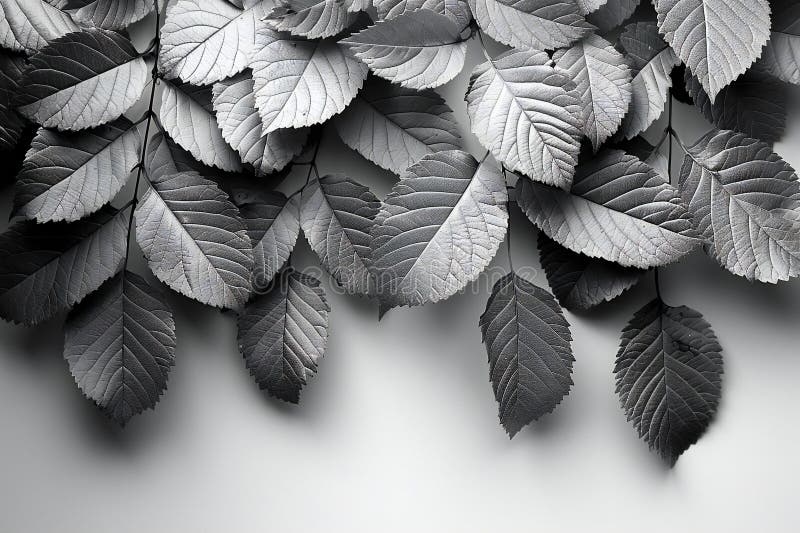 Realistic Photograph of Leaves on Tree, Solid Stark White Background ...