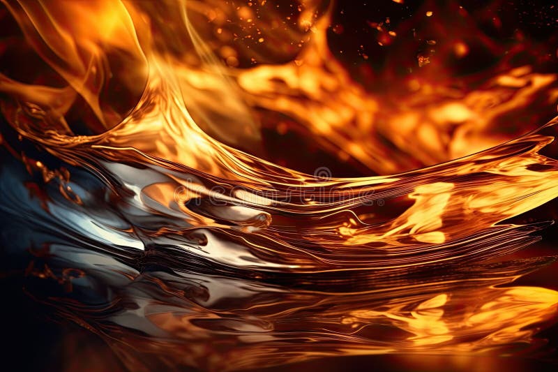 Metal Background and Flames Reflecting Off Its Surface. Gnerative AI ...